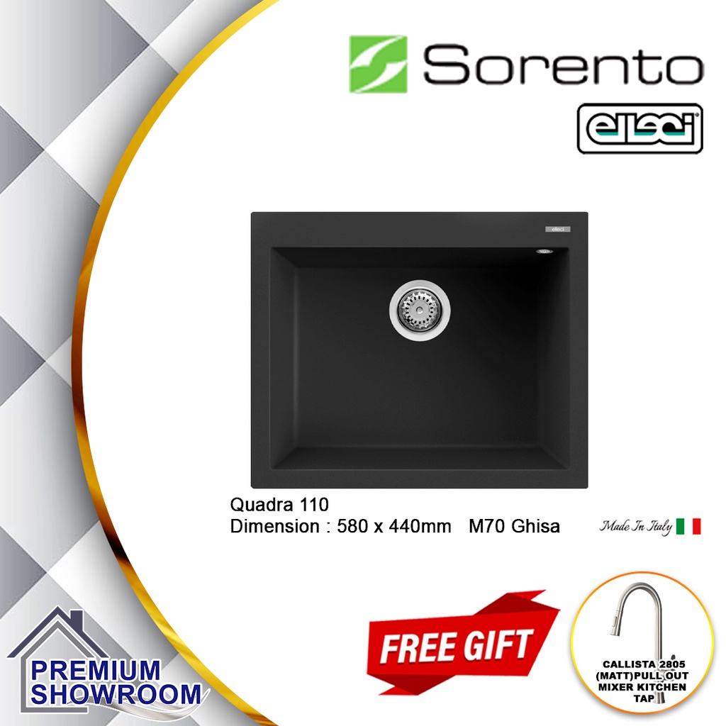 (COMBO) Sorento Granite Kitchen Sink Single Bowl (M70 Gisha) Quadra 110 ...