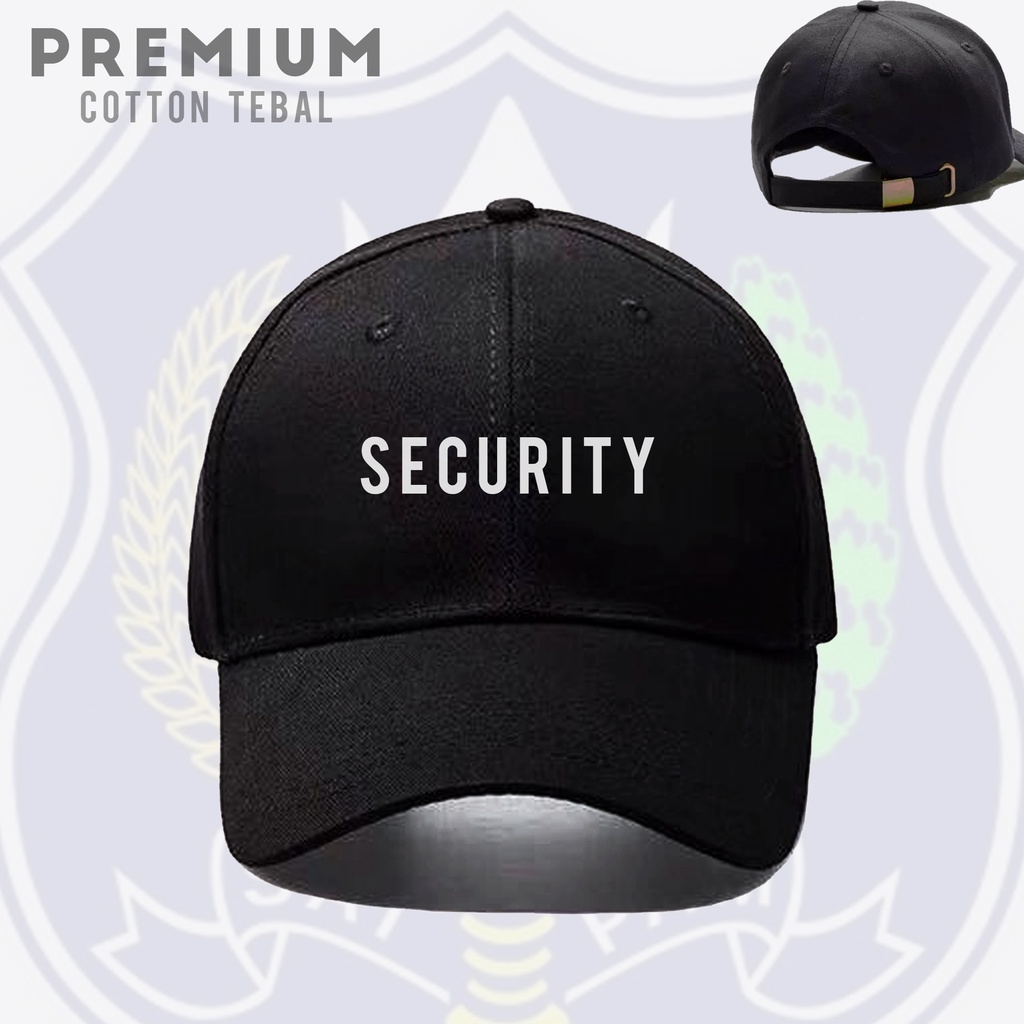 HITAM Newest cool black security hat 2025 premium cotton security guard ...