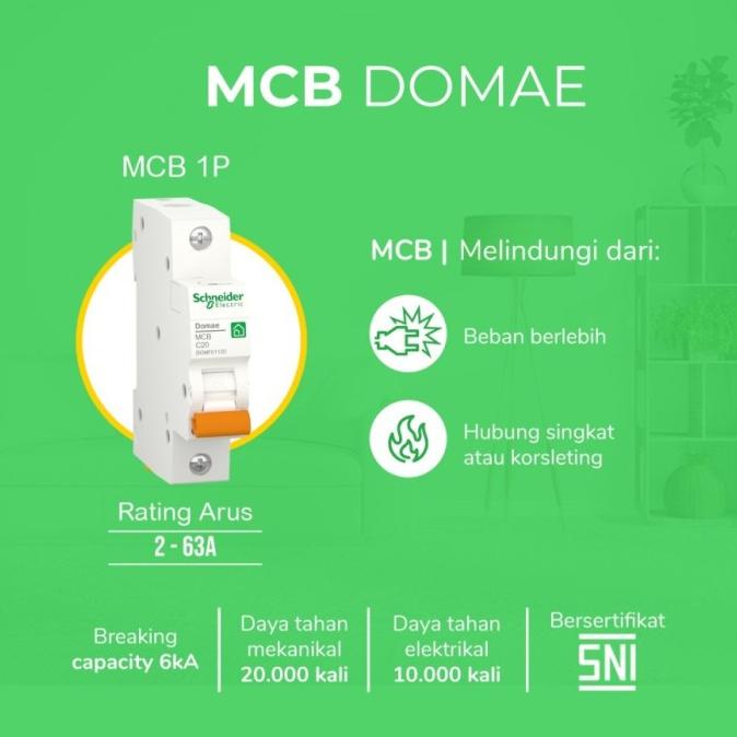Bundle Schneider Electric Mcb Domae 10A(2Pcs)+Mcb Domae 16A(1Pcs ...