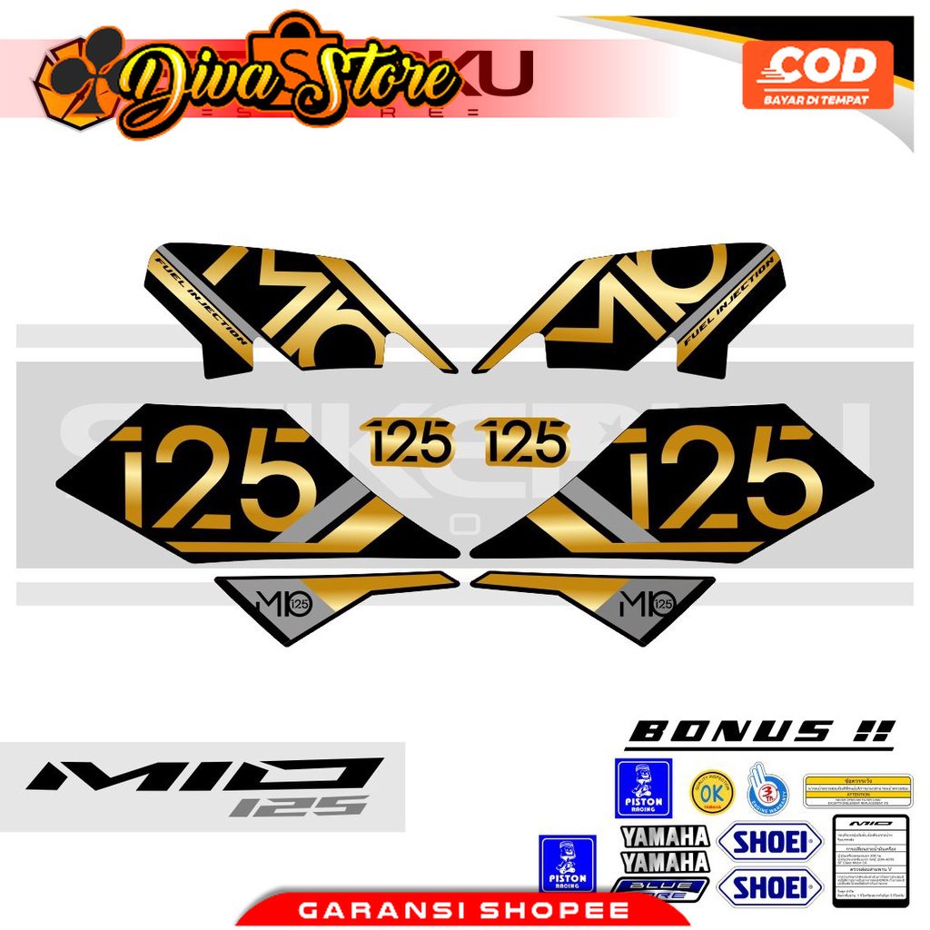 Yamaha MIO I 125 STOCK DECAL/2015/2016/2017 /2018/2019/2020/2021/2022 ...