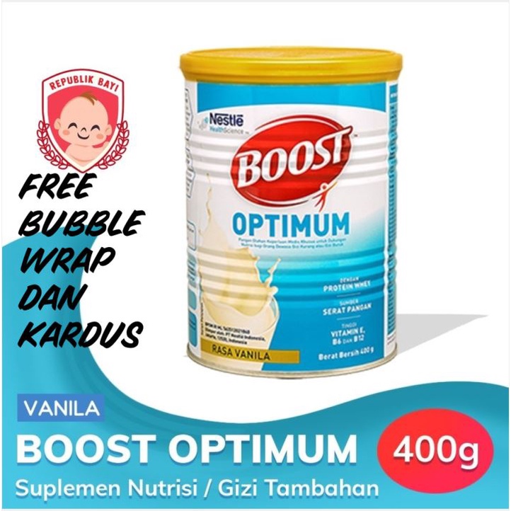 Nestle Boost Optimum Milk Powder Nutrition Adult And Elderly Cans 400 Grams 400gr 400gr Vanilla ...