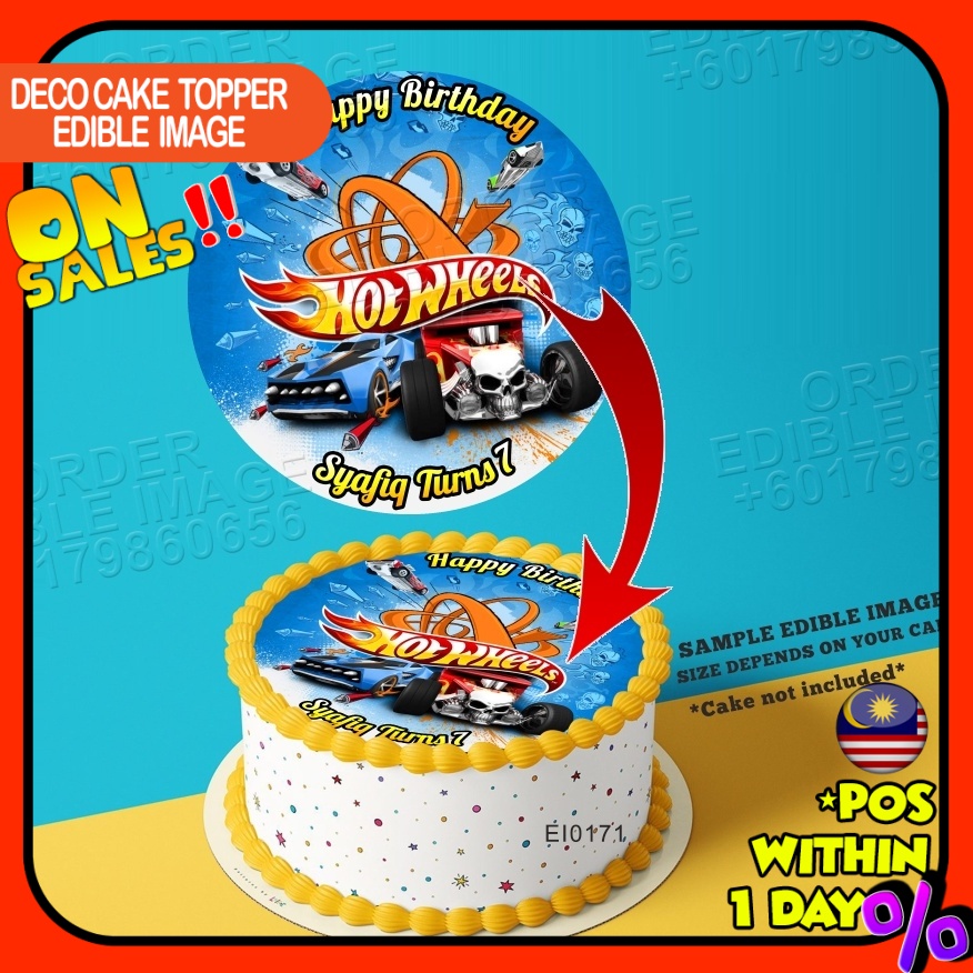 Printing EI Hotsweels Edible Image Print Cake Photo Icing Paper ...