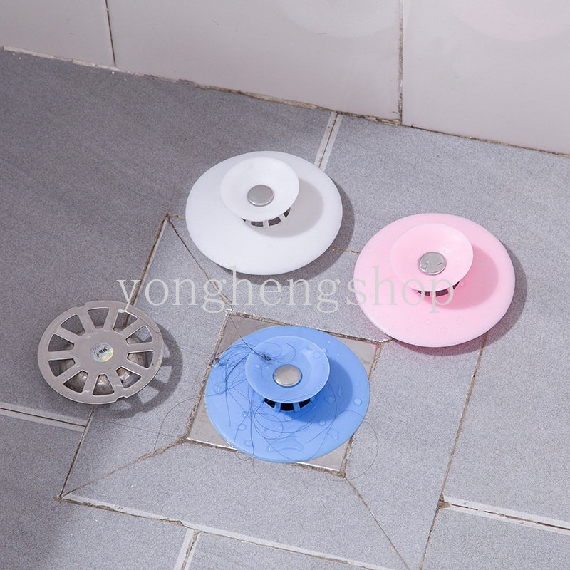Press Type Floor Drain Cover Kitchen Anti-clogging Sink Strainer Filter ...