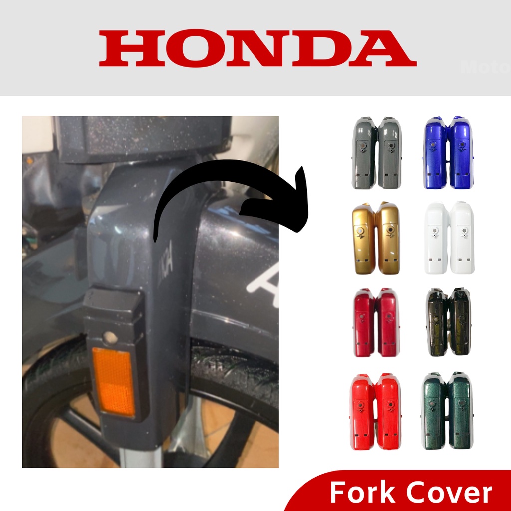 HONDA EX5 Dream High Power Fork Cover - Chili Red Light Green Metallic ...