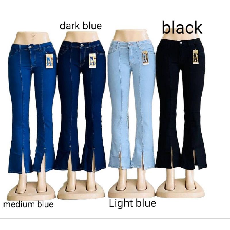 SELUAR JEANS BOOTCUT SLIT 🎈FOR WOMEN'S 🎊 BER GETAH TERBAIK BERKUALITI 🥉 ...