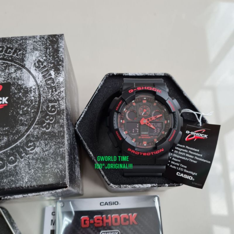 G-SHOCK Ignite Red line GA-100BNR-1A/GA-100BNR/GA-100BNR-1ADR/ER/GA100BNR | Shopee Malaysia