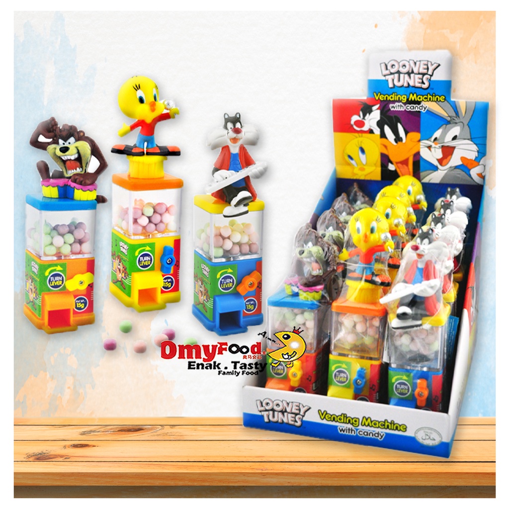 15g x 12pcs (1box) Looney Tunes Vending Machine With Candy [OmyFood ...