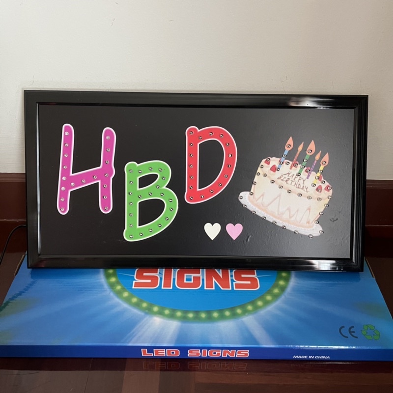 Light Sign Letter Shop Running Led Happy Birthday HBD | Shopee Malaysia