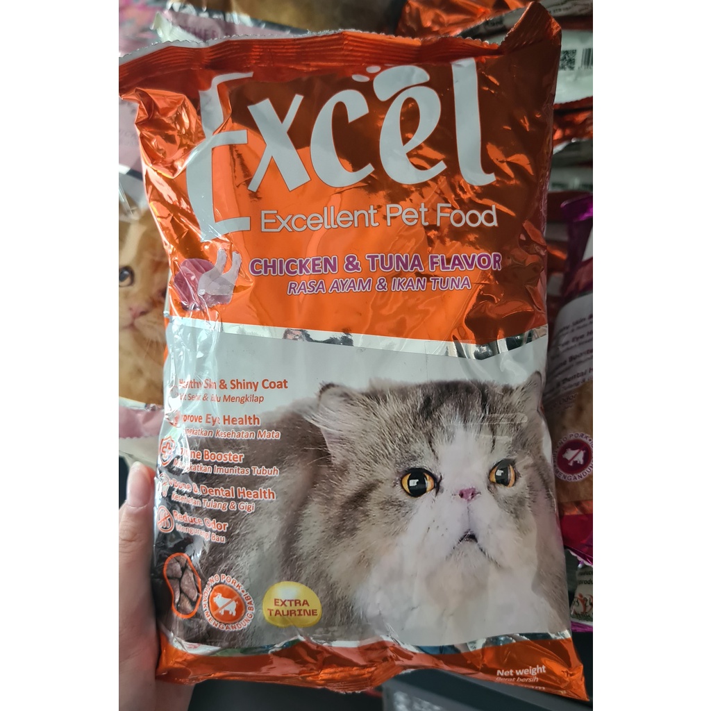 Excel CAT ADULT 1 KG TUNA / CHICKEN - DRY CAT FOOD | Shopee Malaysia