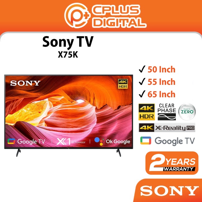Sony 65”/55”/50” X75K 4K Ultra HD Android Smart Google LED TV KD-50X75K / KD-55X75K / KD-65X75K ...