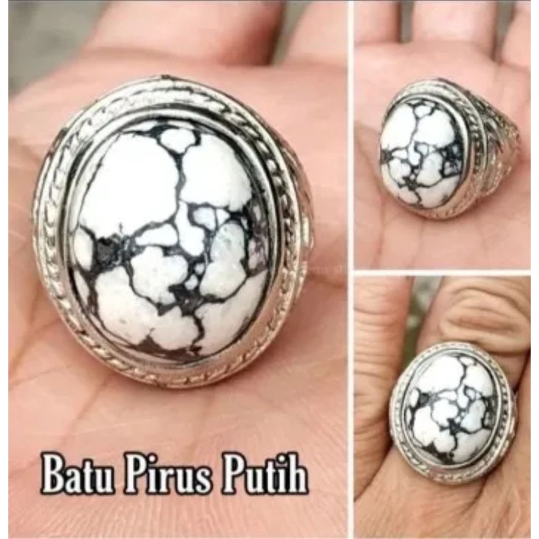 PUTIH Luxurious white turquoise stone ring | Shopee Malaysia