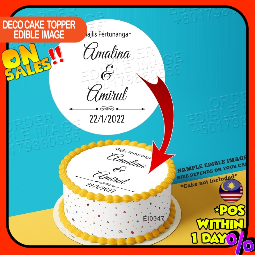 Printing EI Wedding 7 Edible Image Print Cake Photo Icing Paper ...