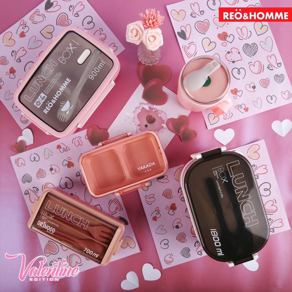 Reo&homme Lunchbox Valentine Gifts Lunch Box Set BPA Free Microwaveable ...
