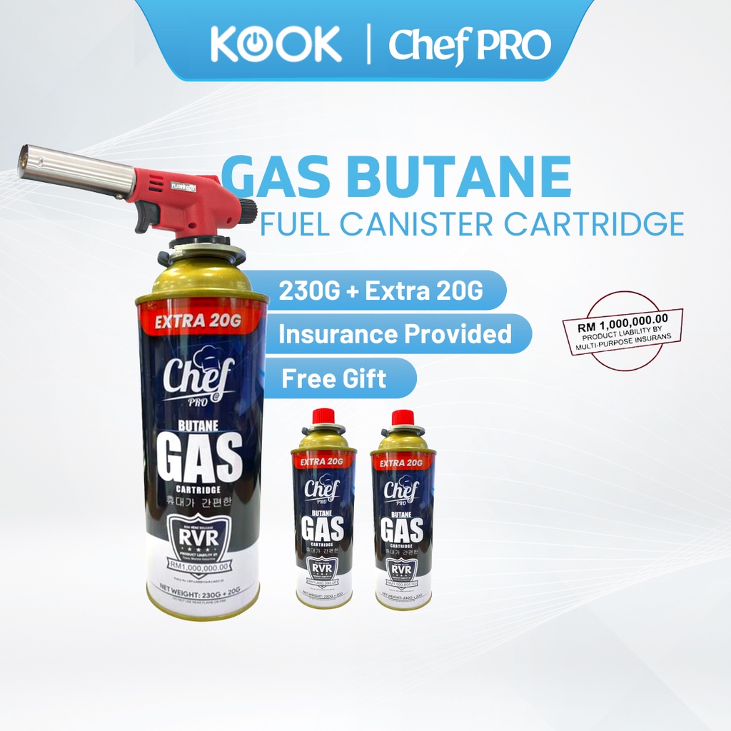 CHEF Gas Butane Fuel 250g Canister Cartridge For Portable gas stove ...