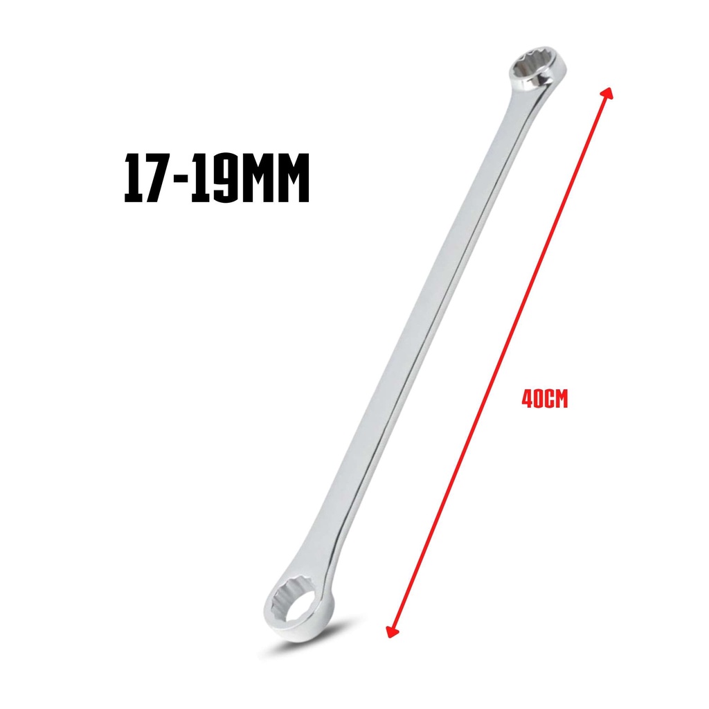 TUOCHI Extra Long Double Ring Spanner ( 12 Point ) Offset Ring Wrench ...