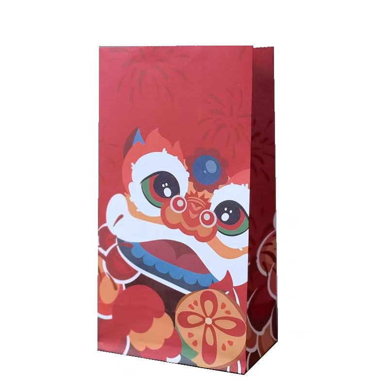 CNY Stylish Lion Red Goodies Gift Paper Bag 5 pcs | Shopee Malaysia