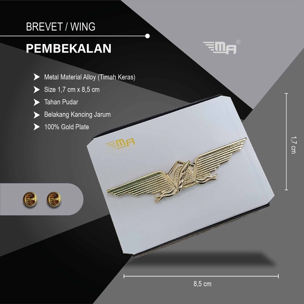 Brevet Wing Supplying TNI AU Brivet Pin | Shopee Malaysia