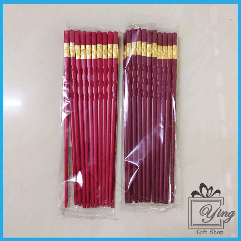 🎁Ready Stock🎁10 Pairs Red/Maroon Color Alloy Chopsticks / Chinese ...