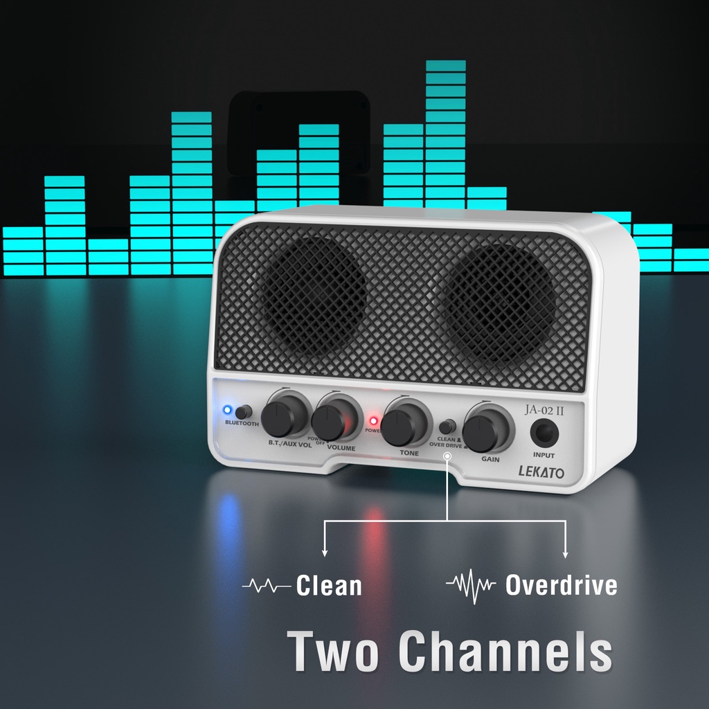 LEKATO Electric Guitar Amplifier 5W Rechargeable Mini Amp Bluetooth ...