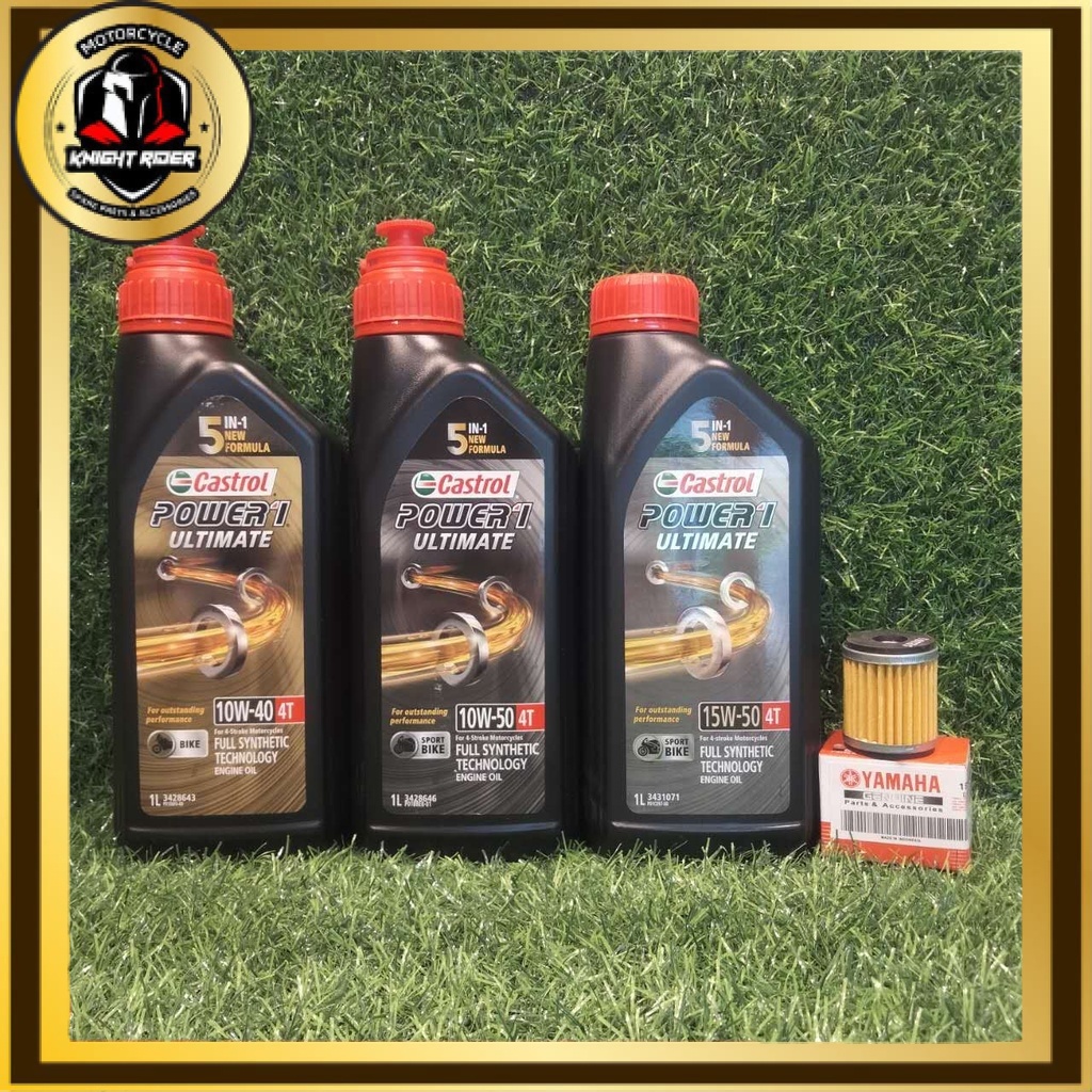 CASTROL POWER 1 ULTIMATE 4T 10W50 / 10W40 / 15W50 FULLY SYNTHETIC TECHNOLOGY ENGINE OIL SPORT ...