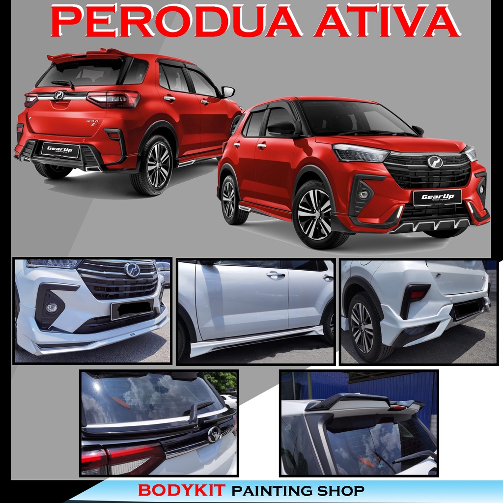 PERODUA ATIVA MDLS MODELLISTA STYLE FULLSET ABS SKIRTING(FRONT SKIRT ...