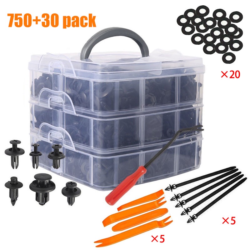750PCS Car Rivet Bumper Clip Fastener Clip Expansion Screw Clip Door ...