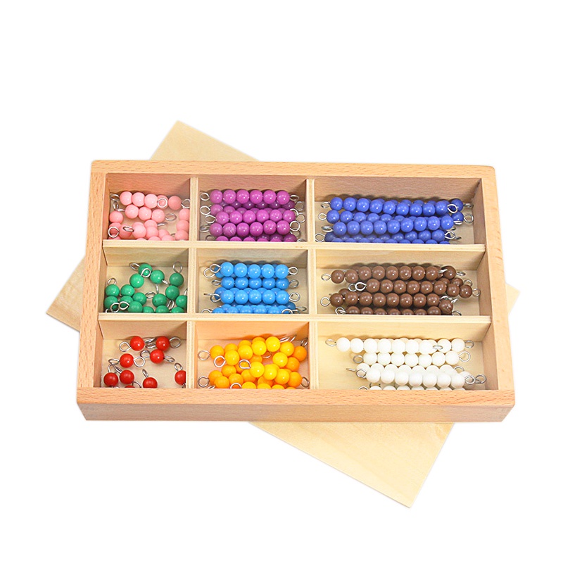 Montessori Math Toys Colorful Checker Board Colored Beads 9 Colors Bead ...