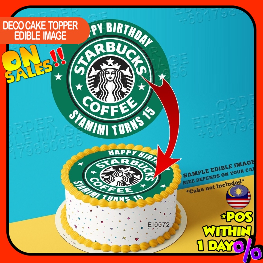 Printing EI Starbucks Edible Image Print Cake Photo Icing Paper ...