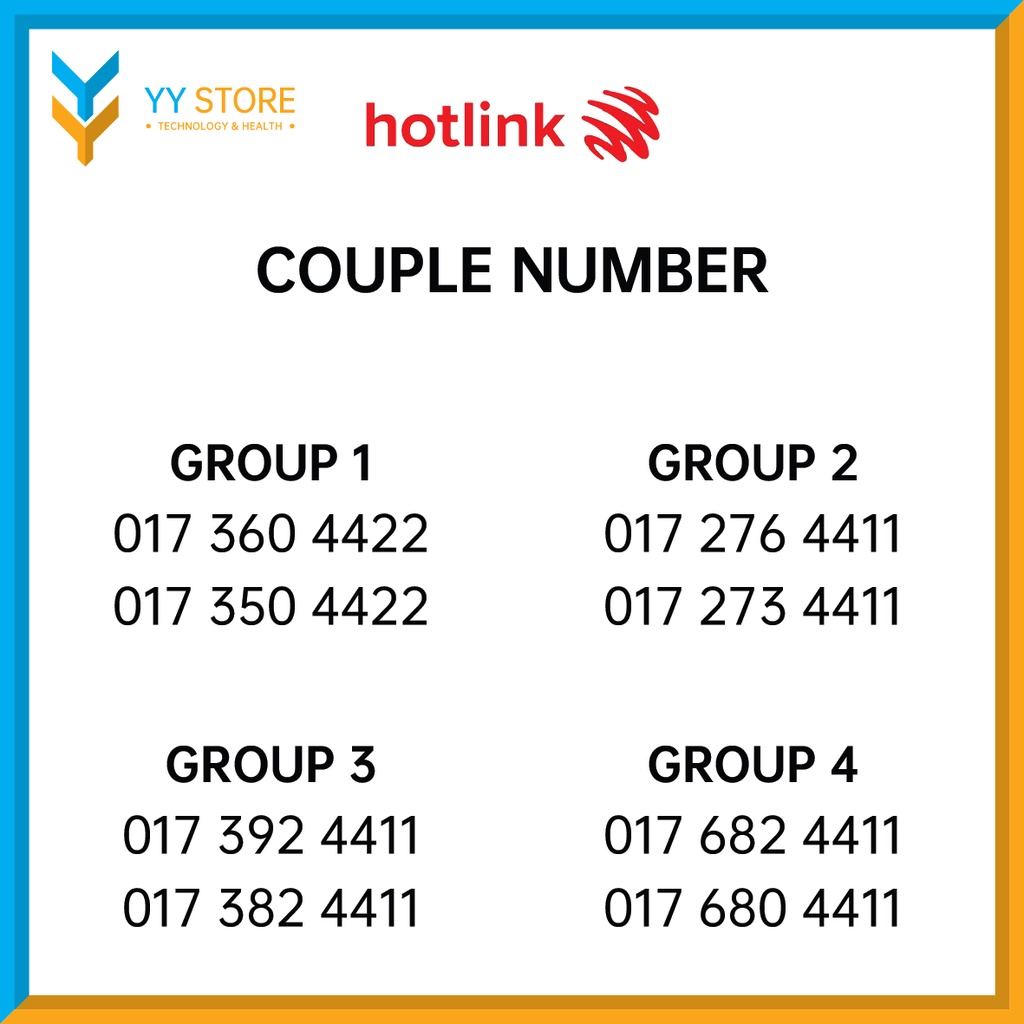 Hotlink Couple Number Sim Card Prepaid Unlimited Data Super Self ...