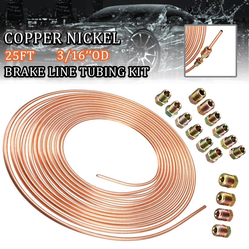 25ft 7.62m 20Pcs Tube Nuts Car Roll Tube Coil of 3/16" OD Copper Nickel ...