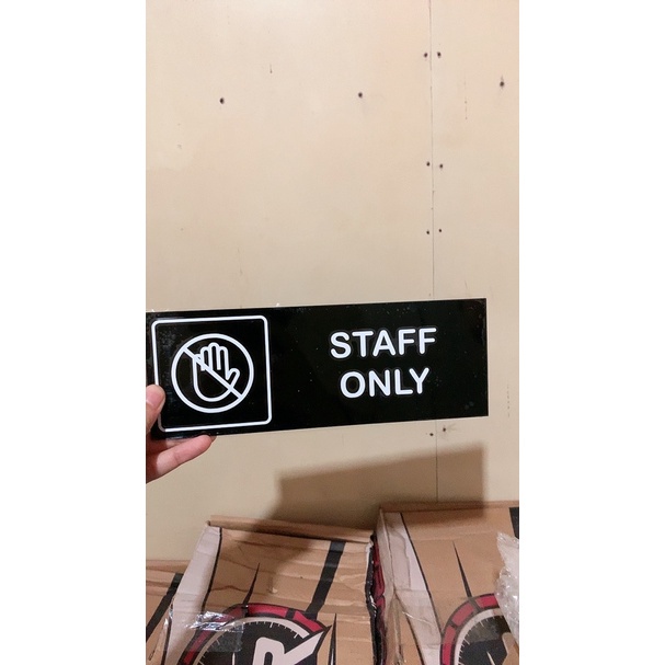 Staff only sign board - staff logo board only - acrylic sign board ...
