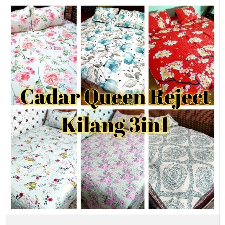 CLEAR STOCK~Cadar Queen Patchwork 3in1 Corak Moden (Reject Kilang ...