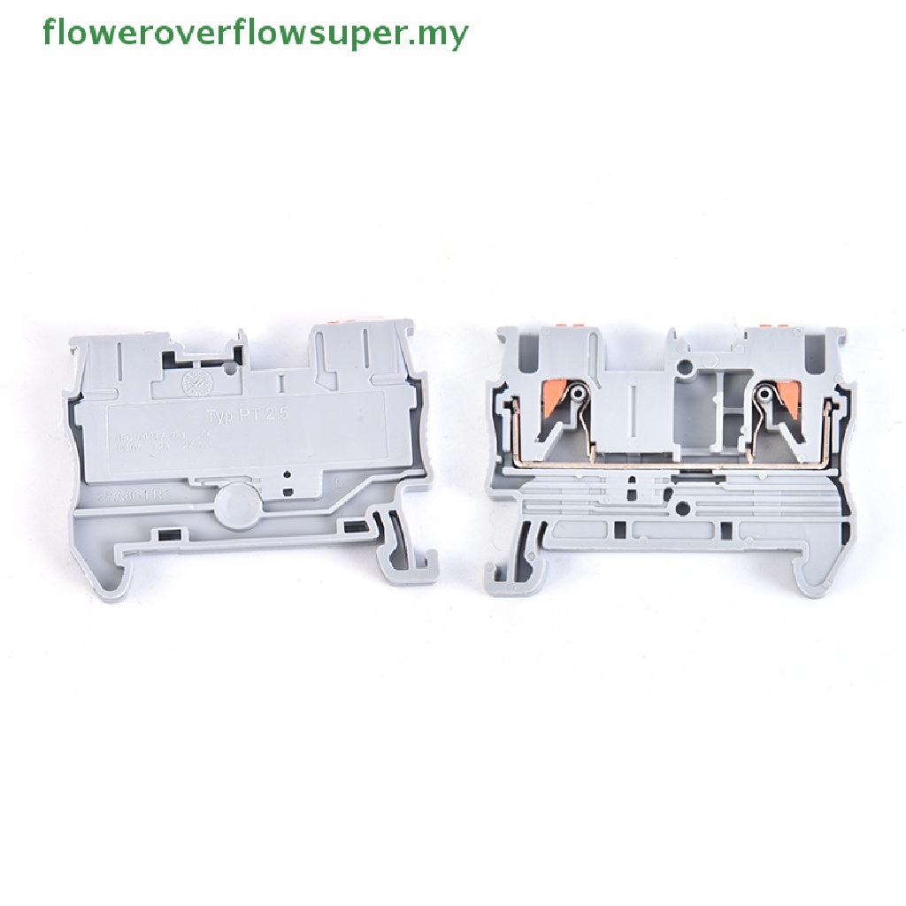 Fsmy 10pcs Din Rail Terminal Blocks Pt 2 5 Push In Spring Screwless Hot Shopee Malaysia