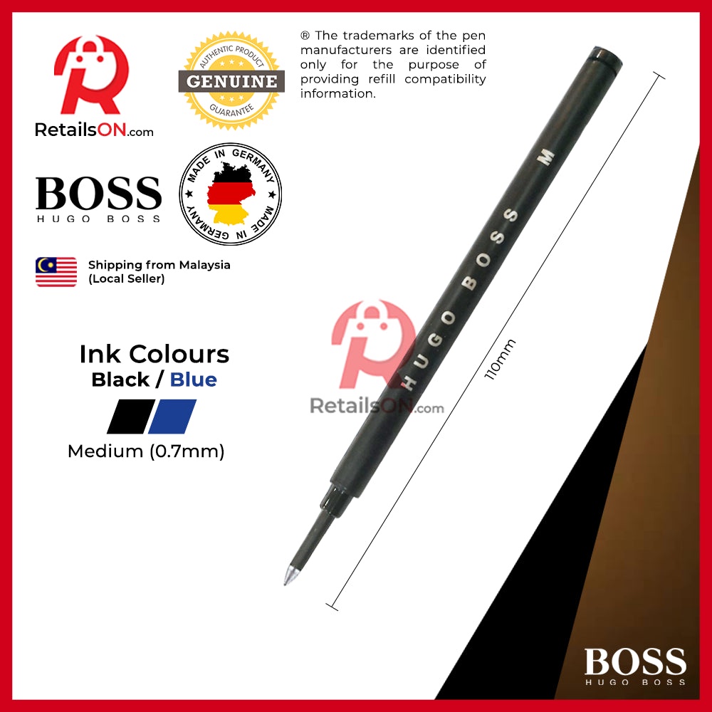 Hugo Boss Rollerball Refill (M) - Black/Blue | Standard Euro Style ...