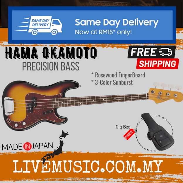 Fender Japan Hama Okamoto Signature Precision Bass Guitar, Rosewood ...