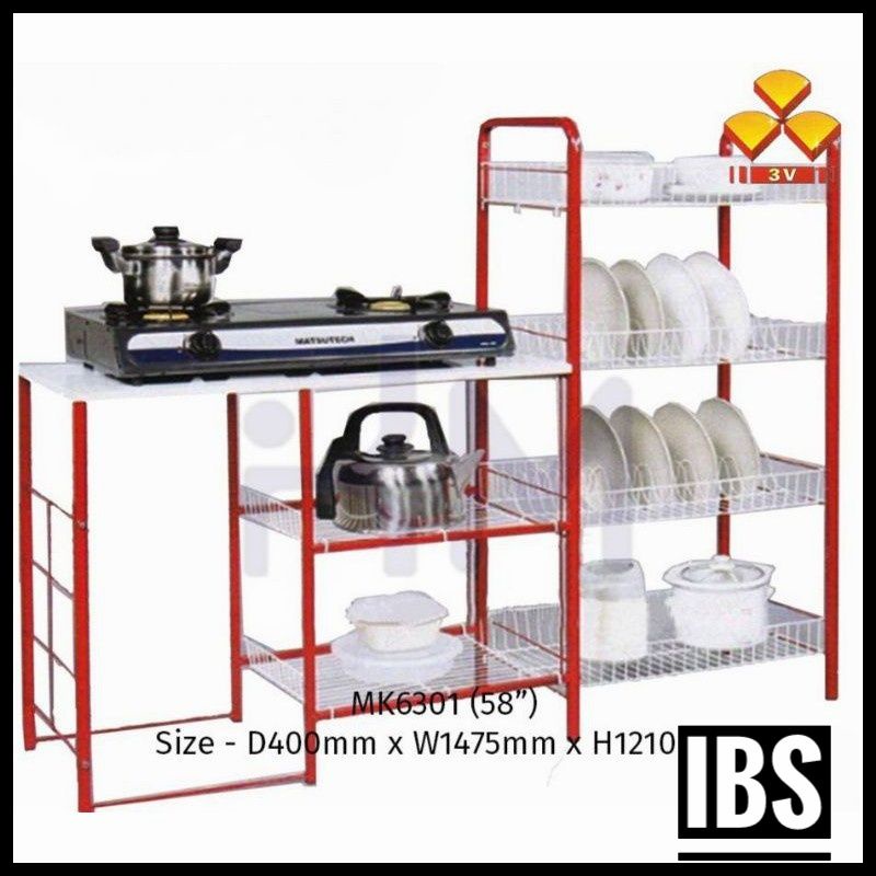 Kitchen Rack Rak Meja Dapur Rak Dapur Gas Rak Pinggan Rak Serbaguna Rak ...
