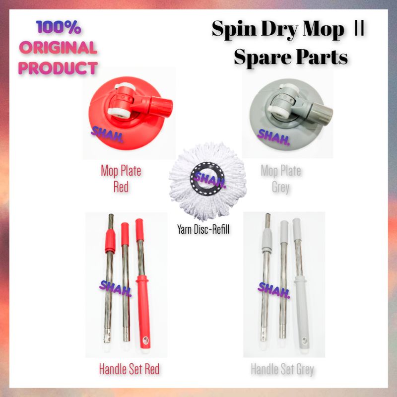 COSWAY Spin Dry Mop Ⅱ Spare Parts - Mop Plate/Handle set/Yarn Disc ...