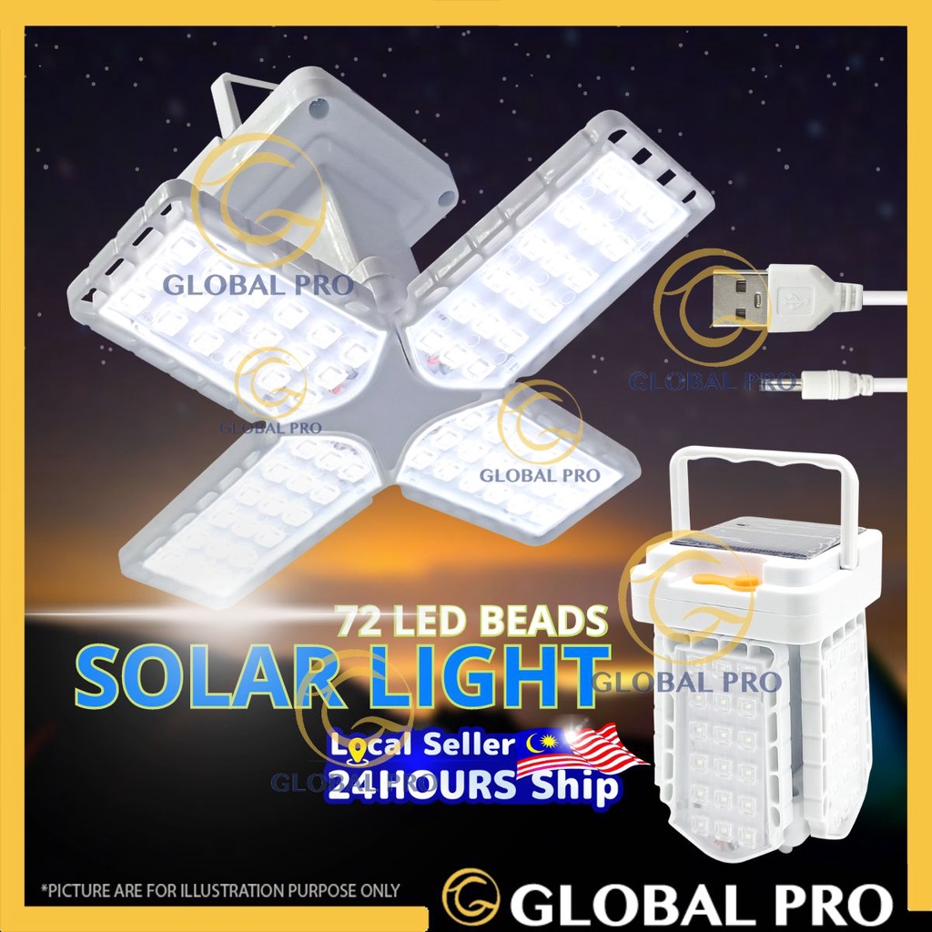 Camping Light Rechargeable Lampu Solar Outdoor Waterproof Lampu Khemah ...