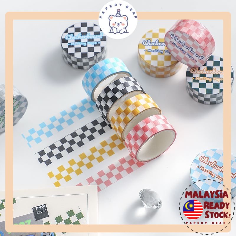 Colorful Checkerboard Washi Tape Decorative Adhesive Masking Tape ...