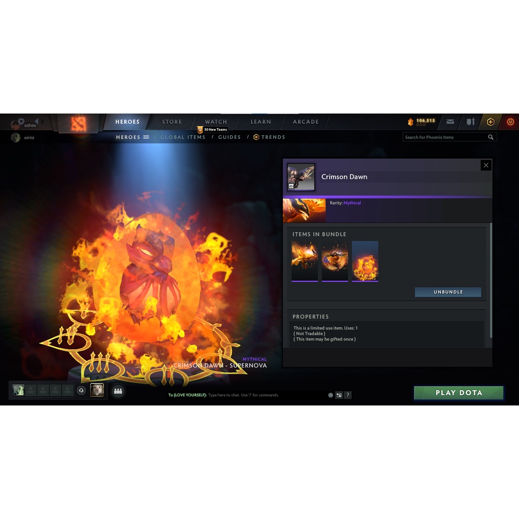 CRIMSON DAWN ( Diretide Collectors Cache ) | Shopee Malaysia