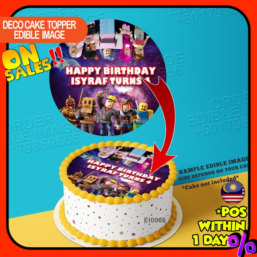 Printing Roblox Boy & Girl Edible Image Print Cake Photo Icing Paper ...