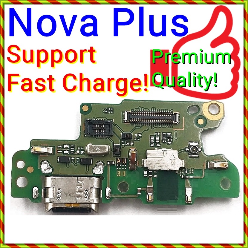 (Support 18W Fast Charge) NEW ORI Charging Port FULL IC Board MIC Ribbon for Huawei Nova Plus ...