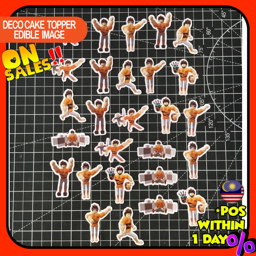 READY STOCK Happy Birthday Cake Topper Horangi99 Roblox Decoration Set ...