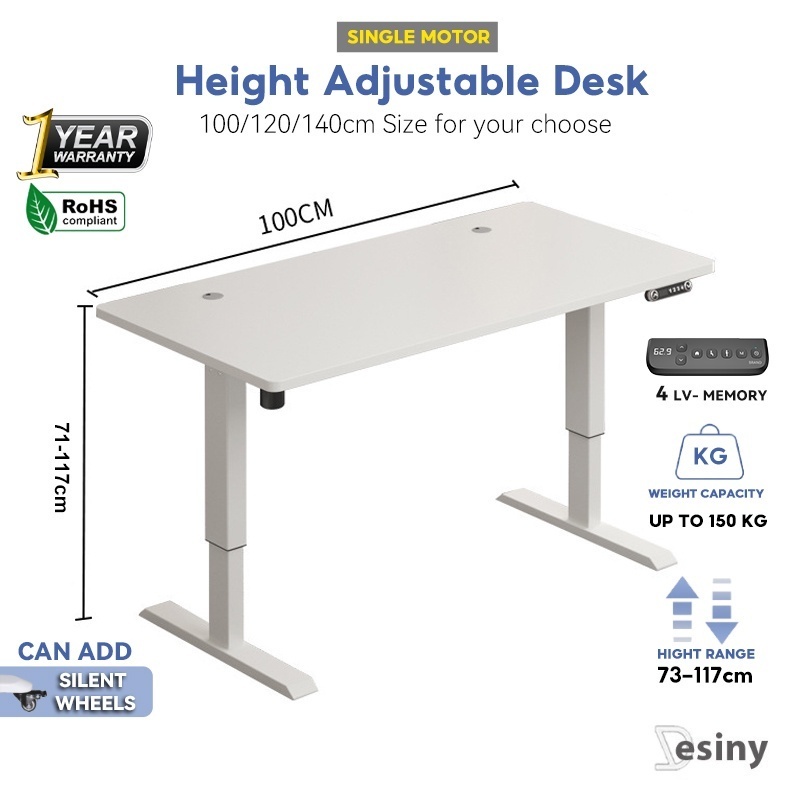 R0 Height Electric R0 Kinbolee 100cm Adjustable Table Small Space ...