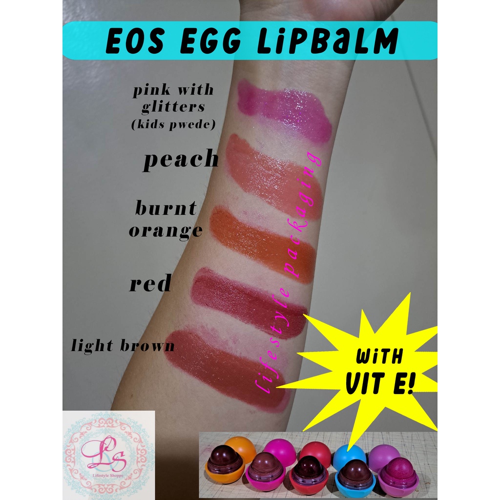 EOS EGG LIPBALM cannon ball with vit e Hydrating Long-lasting ...
