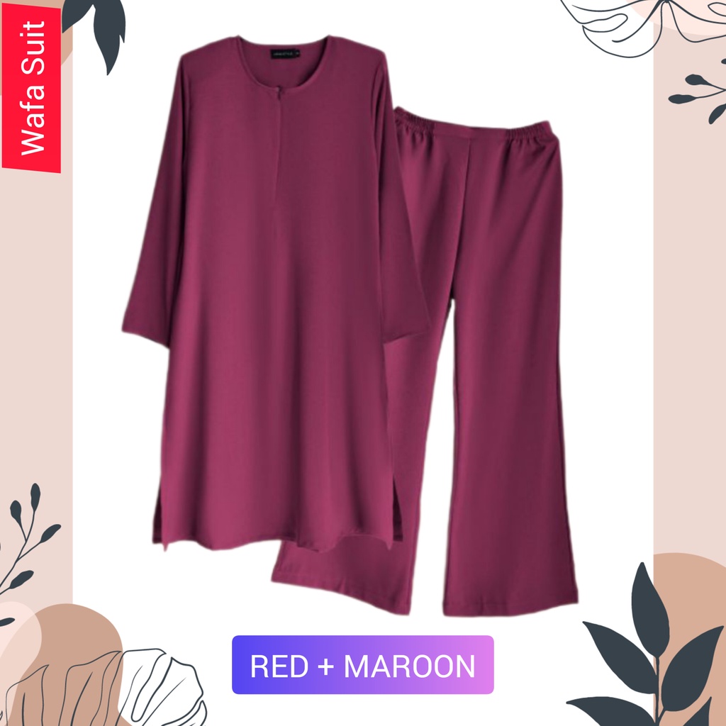 Wafa Suit Lova Style Murah (S-2XL) Warda Set Viral, Basic Muslimah Suit ...
