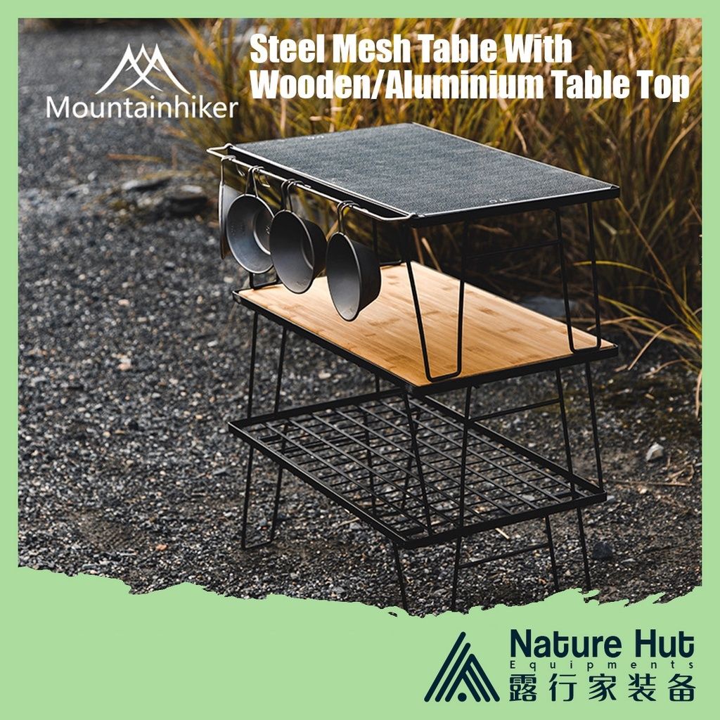 Mountainhiker Camping Steel Mesh Table Stacking Storage Rack Foldable ...