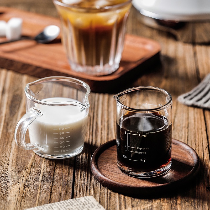 70ml/100ml Espresso Cup Glass Measuring Cup with Scale Glass Milk Cup ...