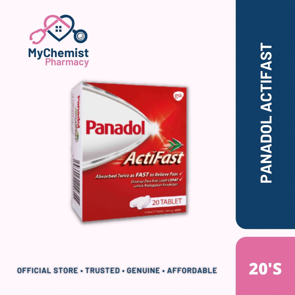 Panadol Actifast 500mg 20's (Box of 2 Strips) | Shopee Malaysia