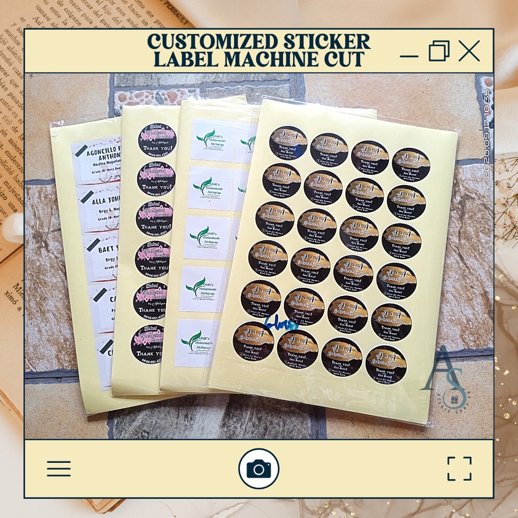 Customized sticker Label Machine Cut | Shopee Malaysia